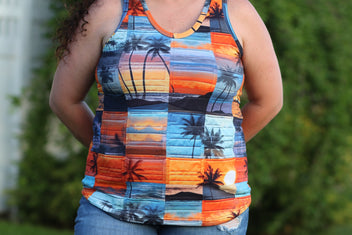 PRE ORDER - Summer Palm Tree Patchwork – Blended Thread Fabrics