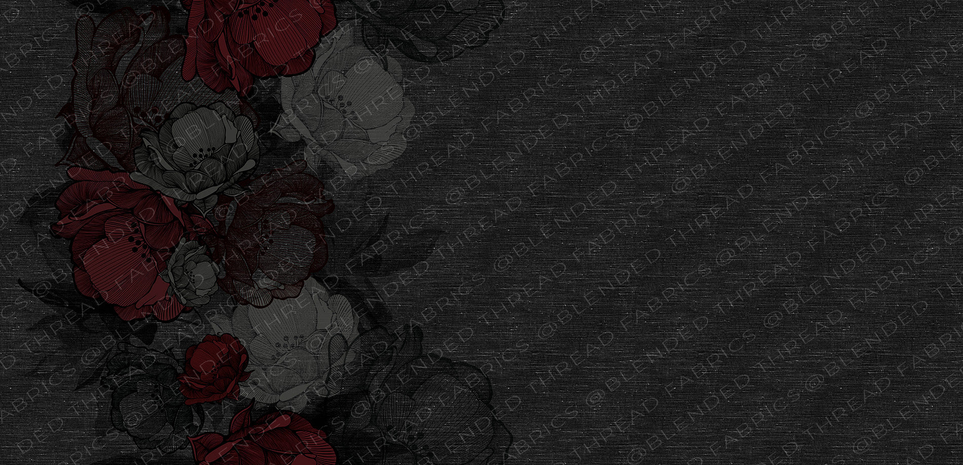 PRE ORDER - Scarlet Anemone Border – Blended Thread Fabrics