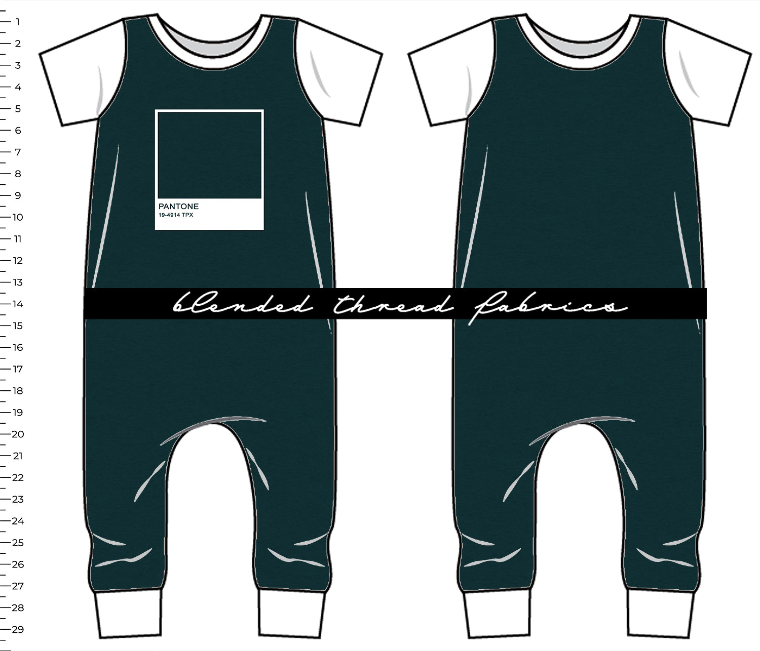 PRE ORDER - Deep Teal Pantone Panel – Blended Thread Fabrics