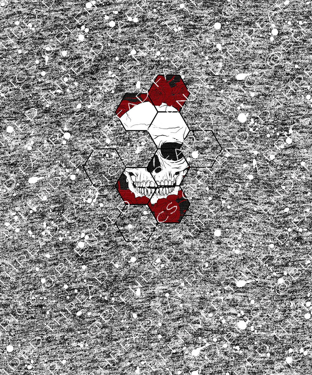 PRE ORDER - Hex Skull Panel – Blended Thread Fabrics