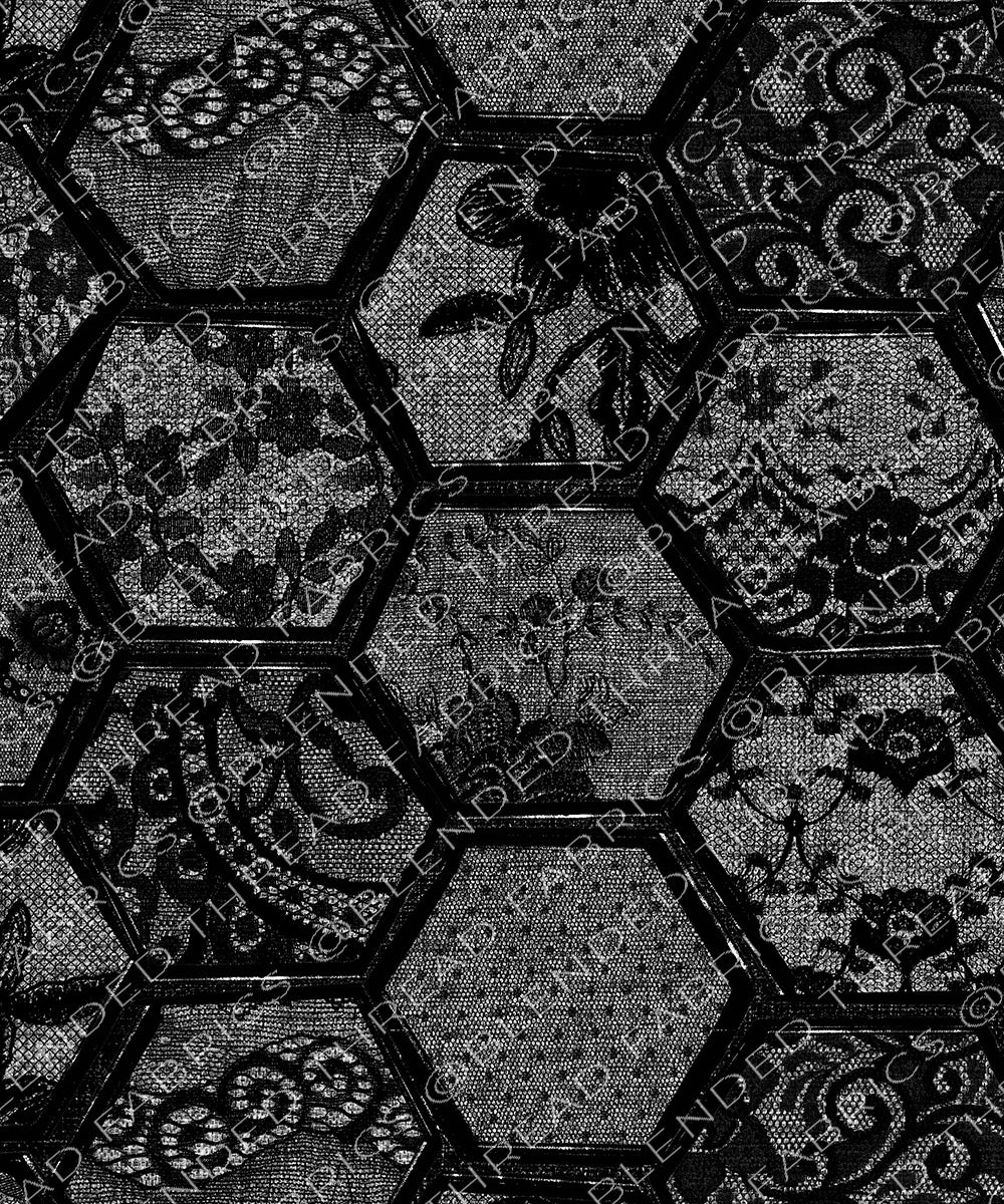 PRE ORDER - Inverted Imperfect Hex Lace – Blended Thread Fabrics