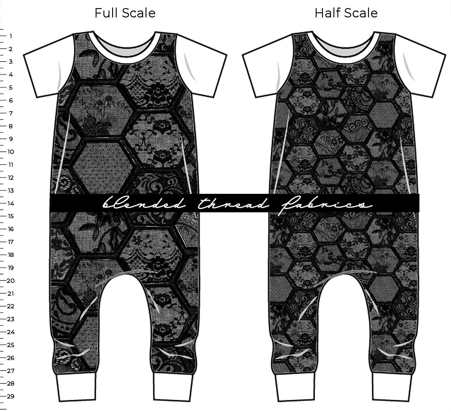 PRE ORDER - Inverted Imperfect Hex Lace – Blended Thread Fabrics