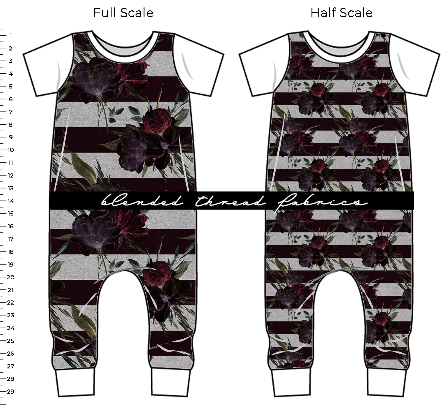 PRE ORDER - Moody Floral Stripe – Blended Thread Fabrics