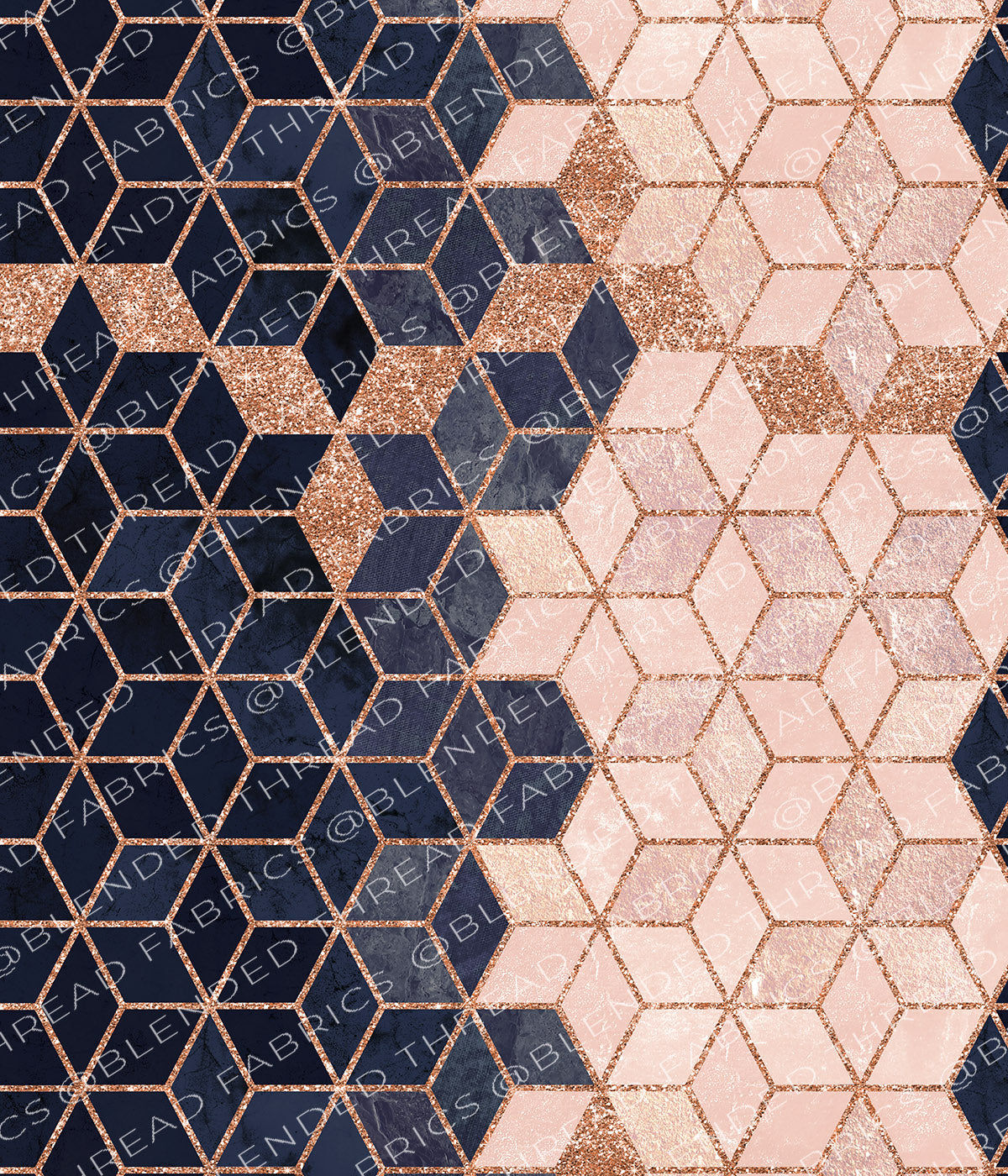 PRE ORDER - Navy Rose Geo – Blended Thread Fabrics