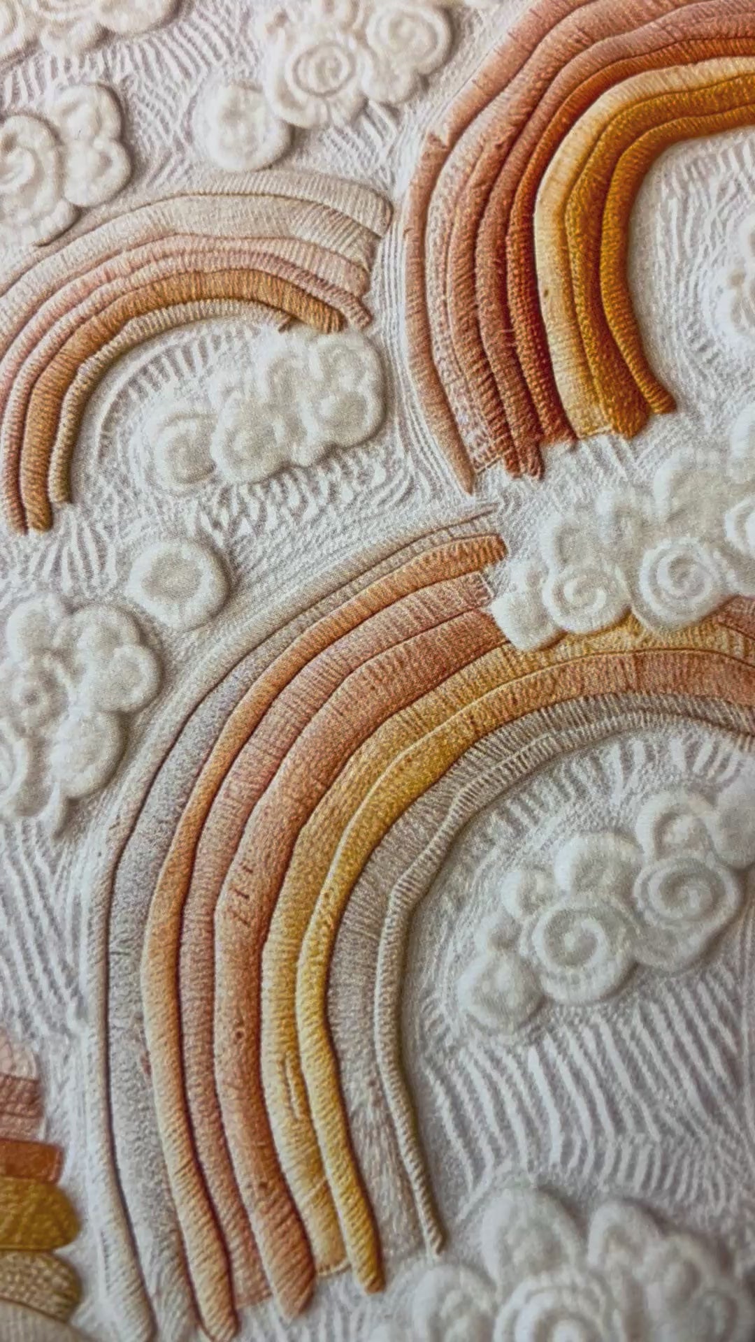 PRE ORDER - Embroidered Neutral Rainbows – Blended Thread Fabrics
