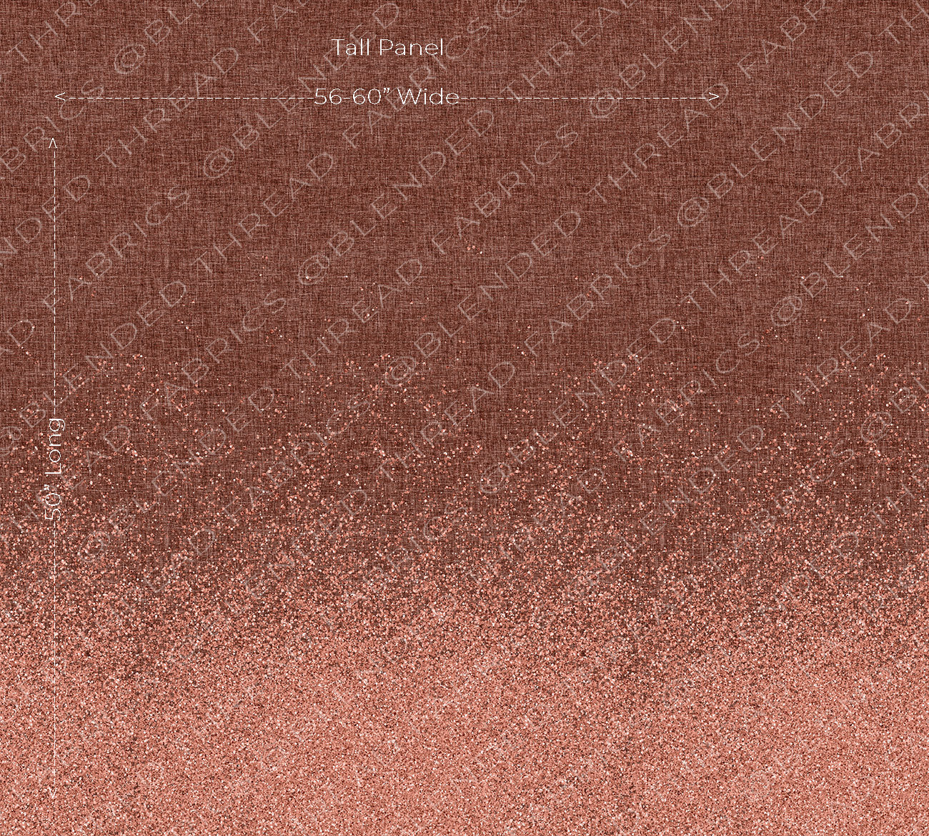PRE ORDER - Rose Gold Glitterfall Tall Panel – Blended Thread Fabrics