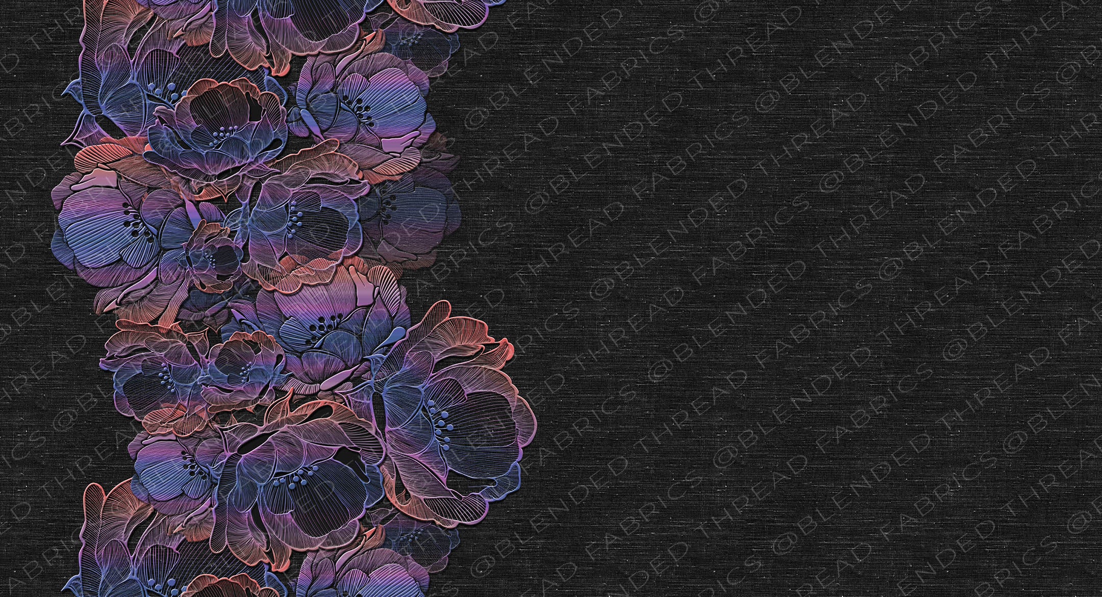 PRE ORDER - Sculpted Anemone Border – Blended Thread Fabrics