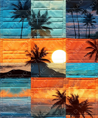PRE ORDER - Summer Palm Tree Patchwork – Blended Thread Fabrics