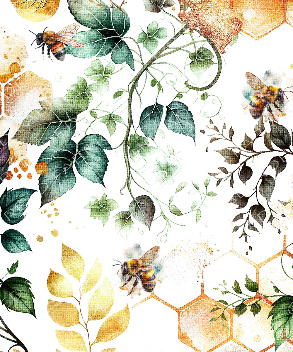 PRE ORDER - Watercolour Bees – Blended Thread Fabrics
